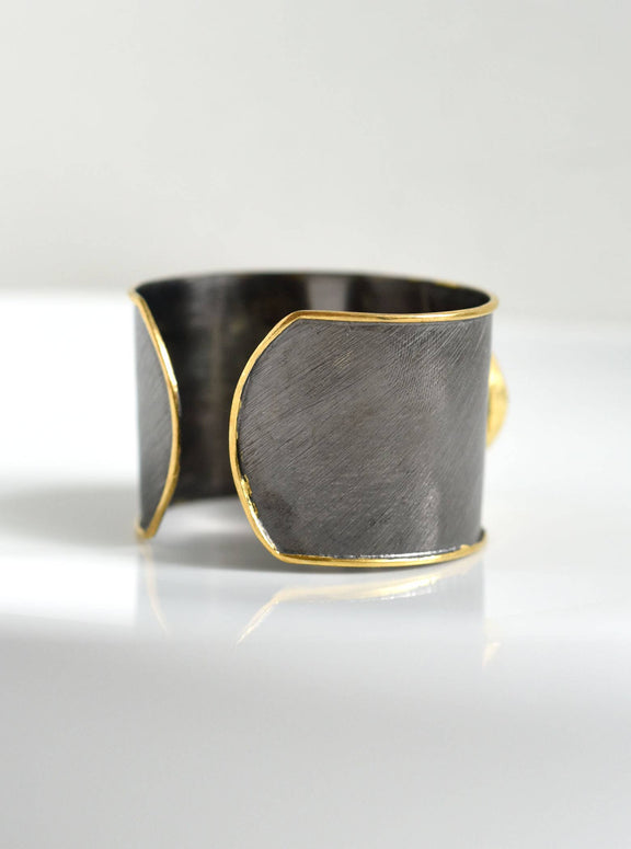 Adjustable Two Tone Stone Cuff Bangle – Beech Tree Jewelry LLC