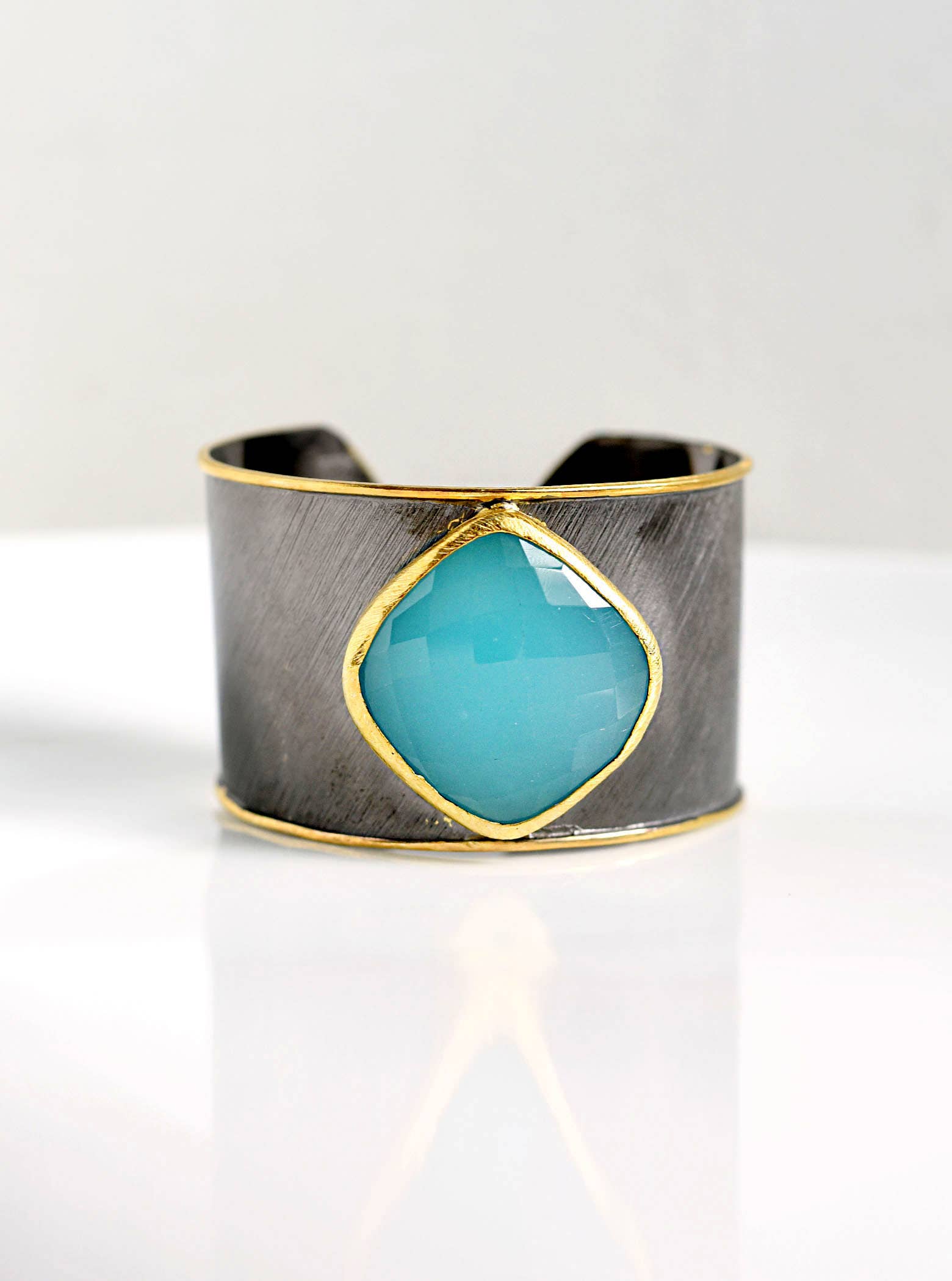 Adjustable Two Tone Stone Cuff Bangle – Beech Tree Jewelry LLC
